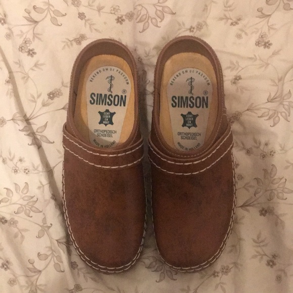 Simson | Shoes | Simson Brown Wood And Leather Dutch Clog | Poshmark